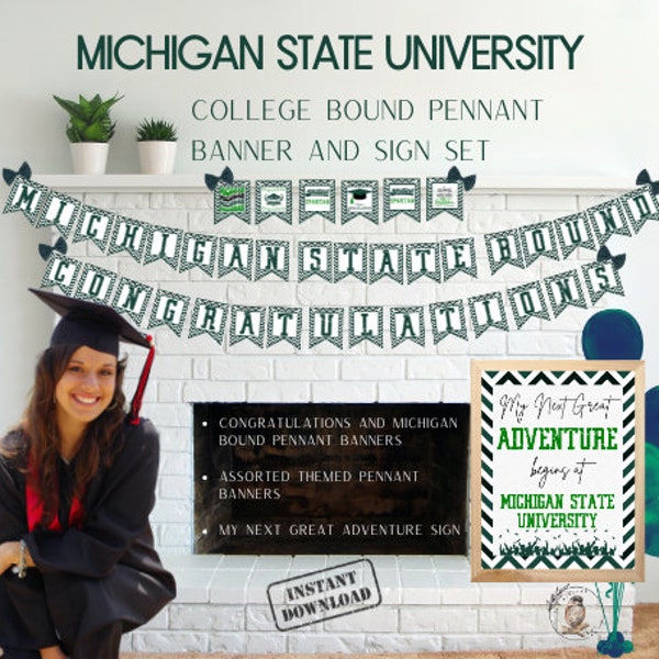 Michigan Pennant - Etsy