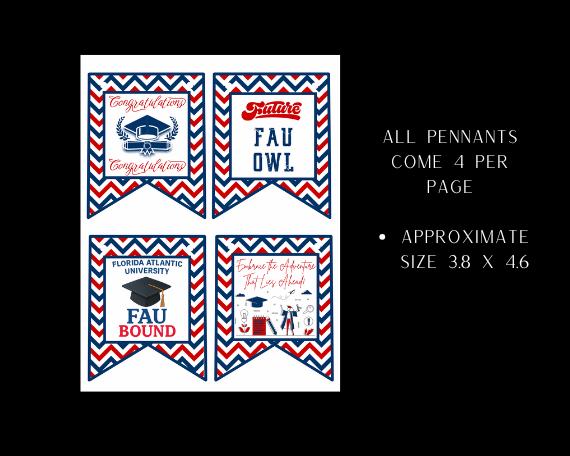 FAU Bound Pennant Banner Sign, Graduation Party Decorations ...