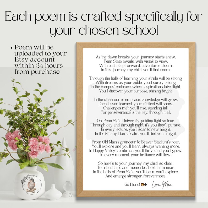 Graduation Gift Going Away to College Personalized Poem | Custom and ...