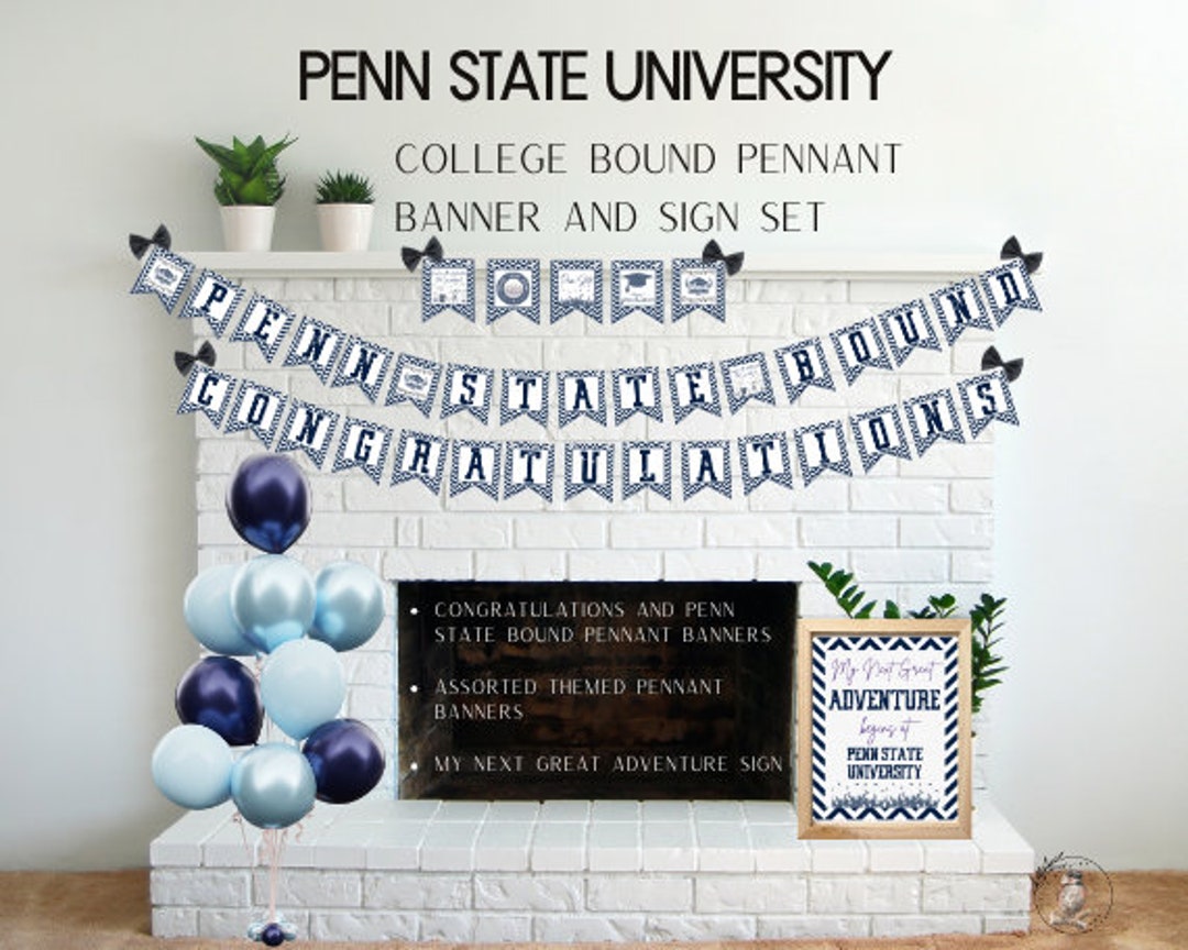 Penn State Bound Pennant Banner Sign, Graduation Party Decorations ...