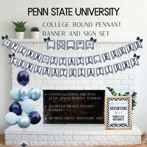 Penn State Bound Pennant Banner Sign, Graduation Party Decorations ...
