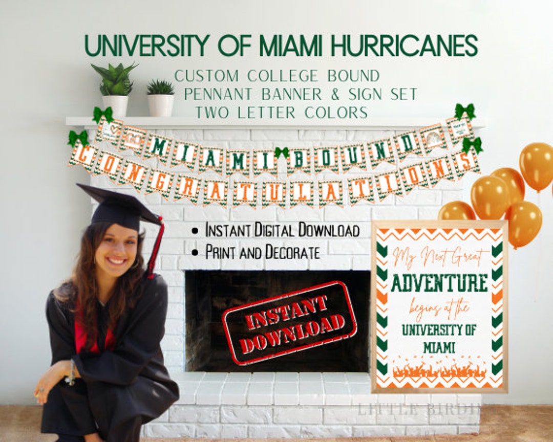 MIAMI Bound Pennant Banner Sign, Graduation Party Decorations ...