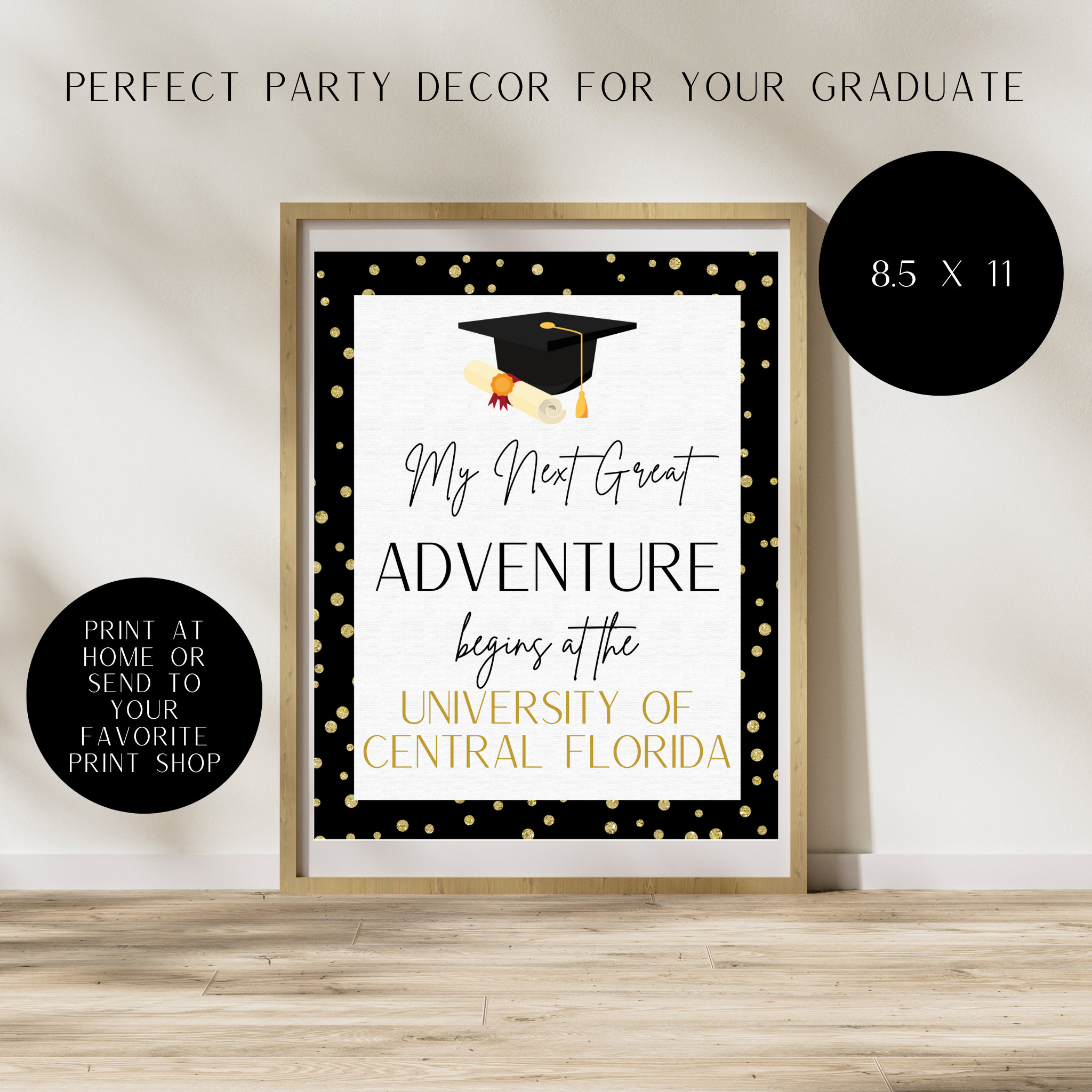 UCF Bound Personalized Graduation Party Decor, Knights Bound Pennant ...
