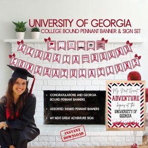 Georgia Bound Pennant Banner Sign, Graduation Party Decorations ...