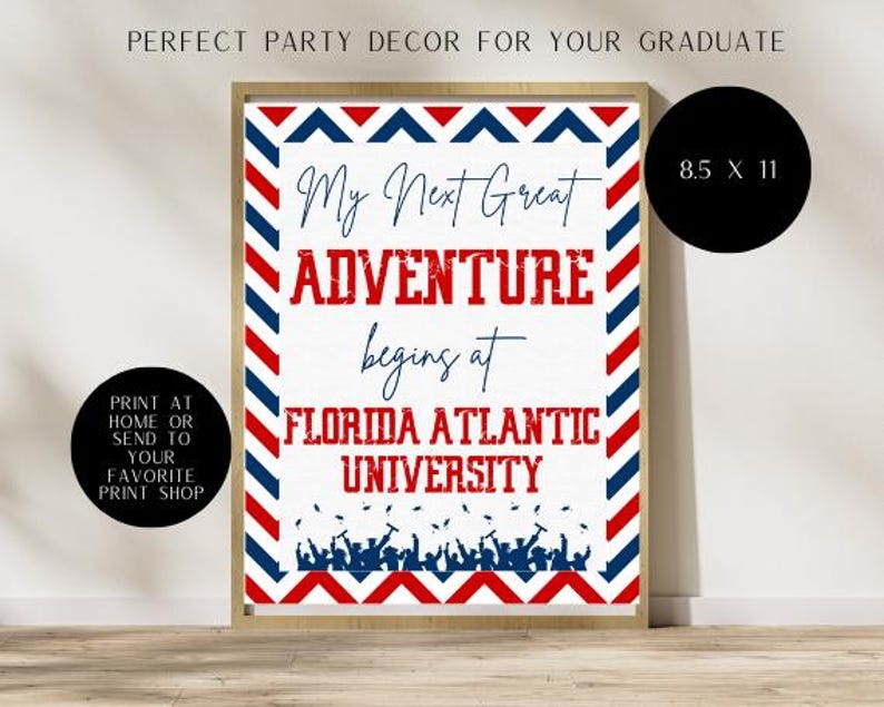 FAU Bound Pennant Banner Sign, Graduation Party Decorations ...
