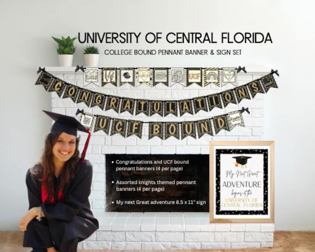 UCF Bound Personalized Graduation Party Decor, Knights Bound Pennant ...