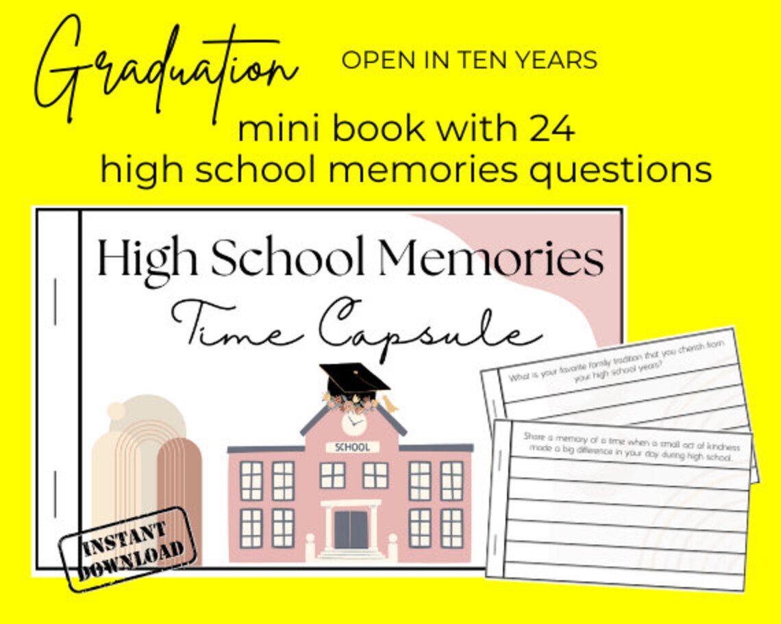 High School Memory Book | Time Capsule Mini Scrapbook | Graduation ...