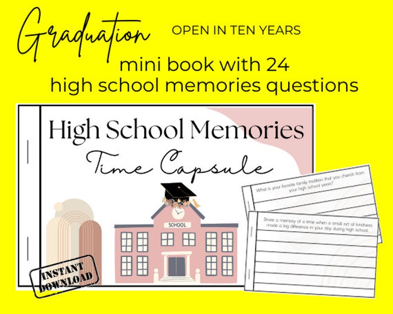 High School Memory Book | Time Capsule Mini Scrapbook | Graduation ...