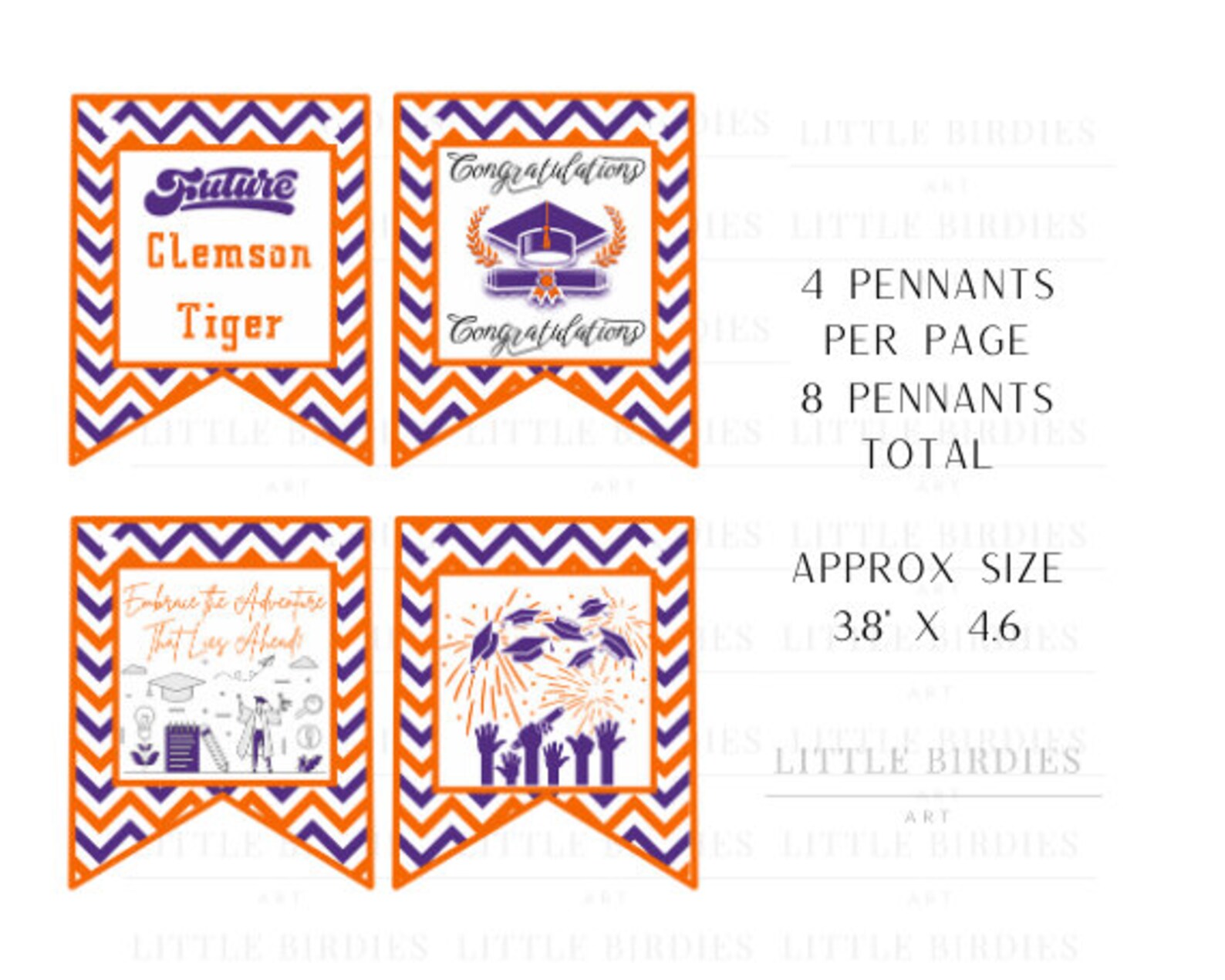 Clemson College Bound Pennant Banner Sign, Graduation Party ...