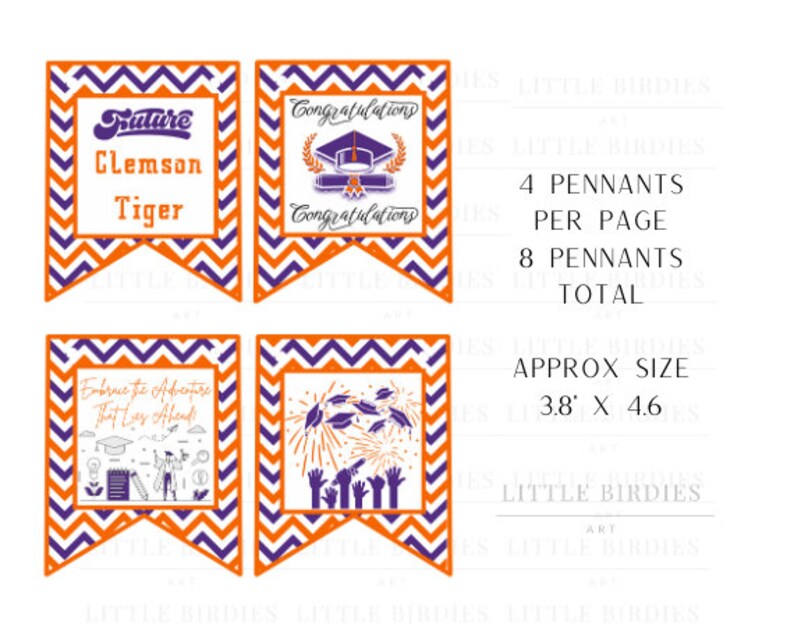 Clemson College Bound Pennant Banner Sign, Graduation Party ...