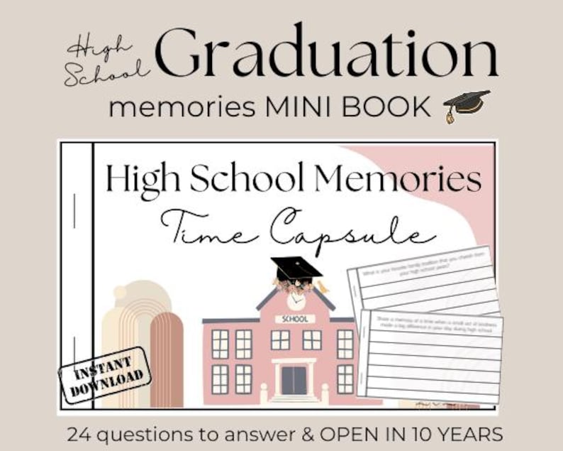 High School Memory Book | Time Capsule Mini Scrapbook | Graduation ...