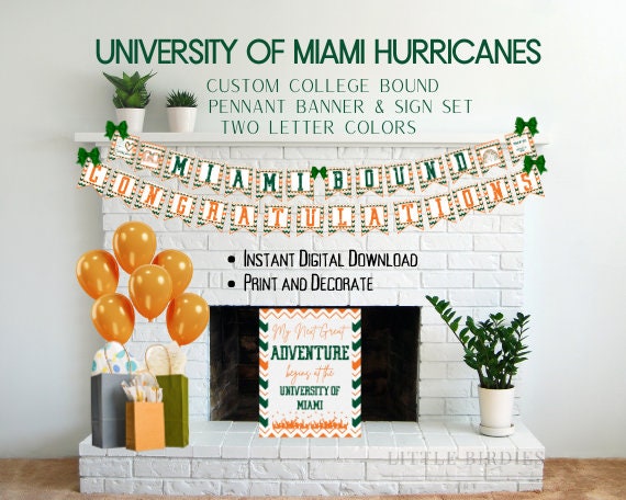 MIAMI Bound Pennant Banner Sign, Graduation Party Decorations ...