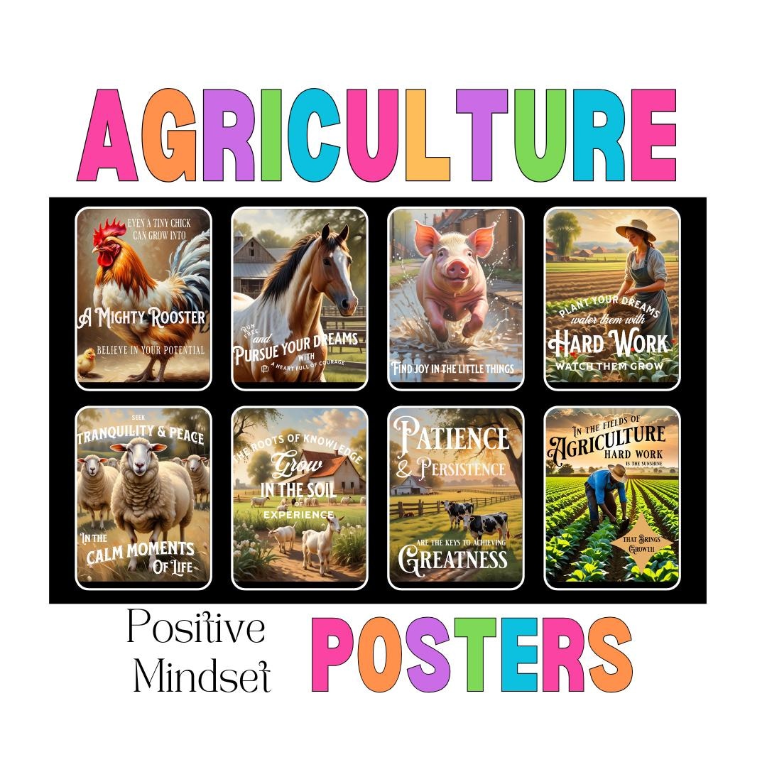 Agriculture Classroom Decor Posters | Animals Theme | Middle & High ...