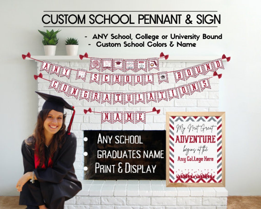 Custom Name College Bound Pennant Banner Sign Garland | ANY College ...