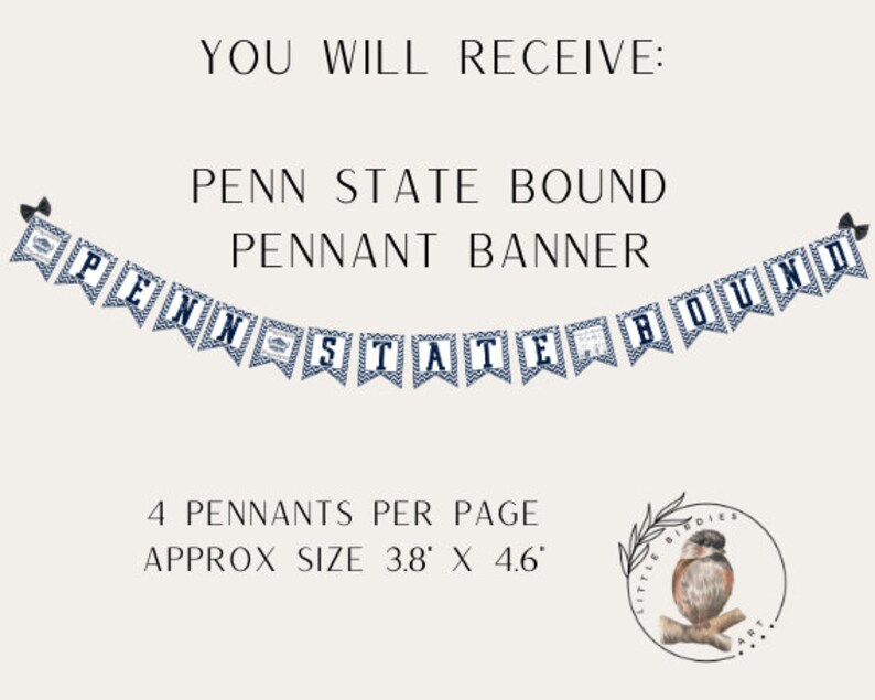 Penn State Bound Pennant Banner Sign, Graduation Party Decorations ...