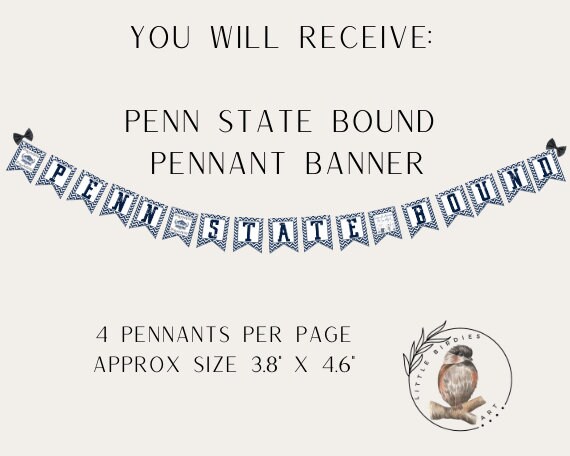Penn State Bound Pennant Banner Sign, Graduation Party Decorations ...