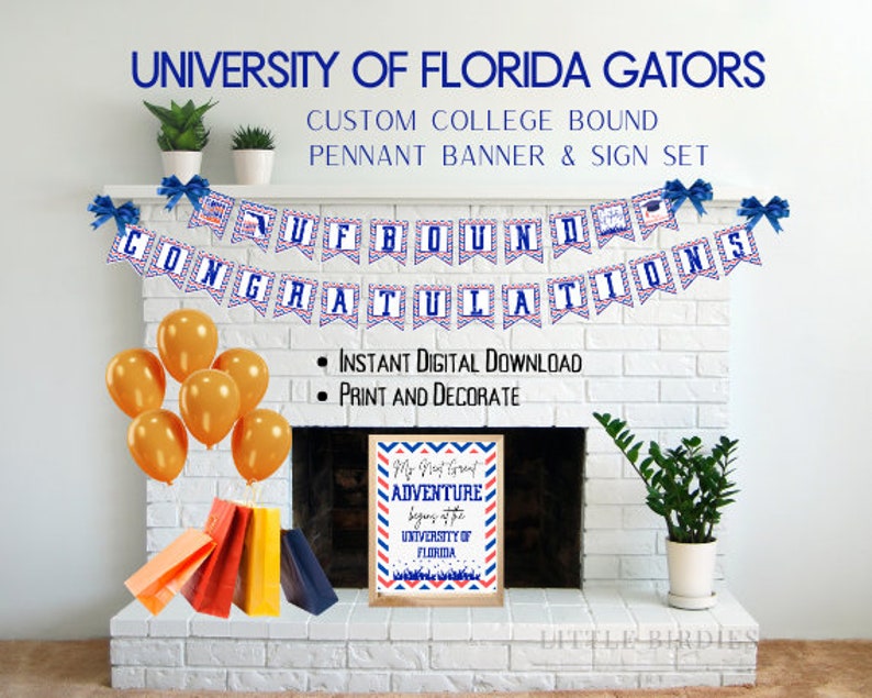 Florida Bound Pennant Banner Sign, Graduation Party Decorations ...