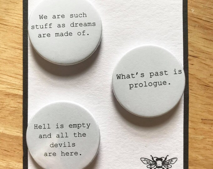 The Tempest Shakespeare Badge Set - Etsy