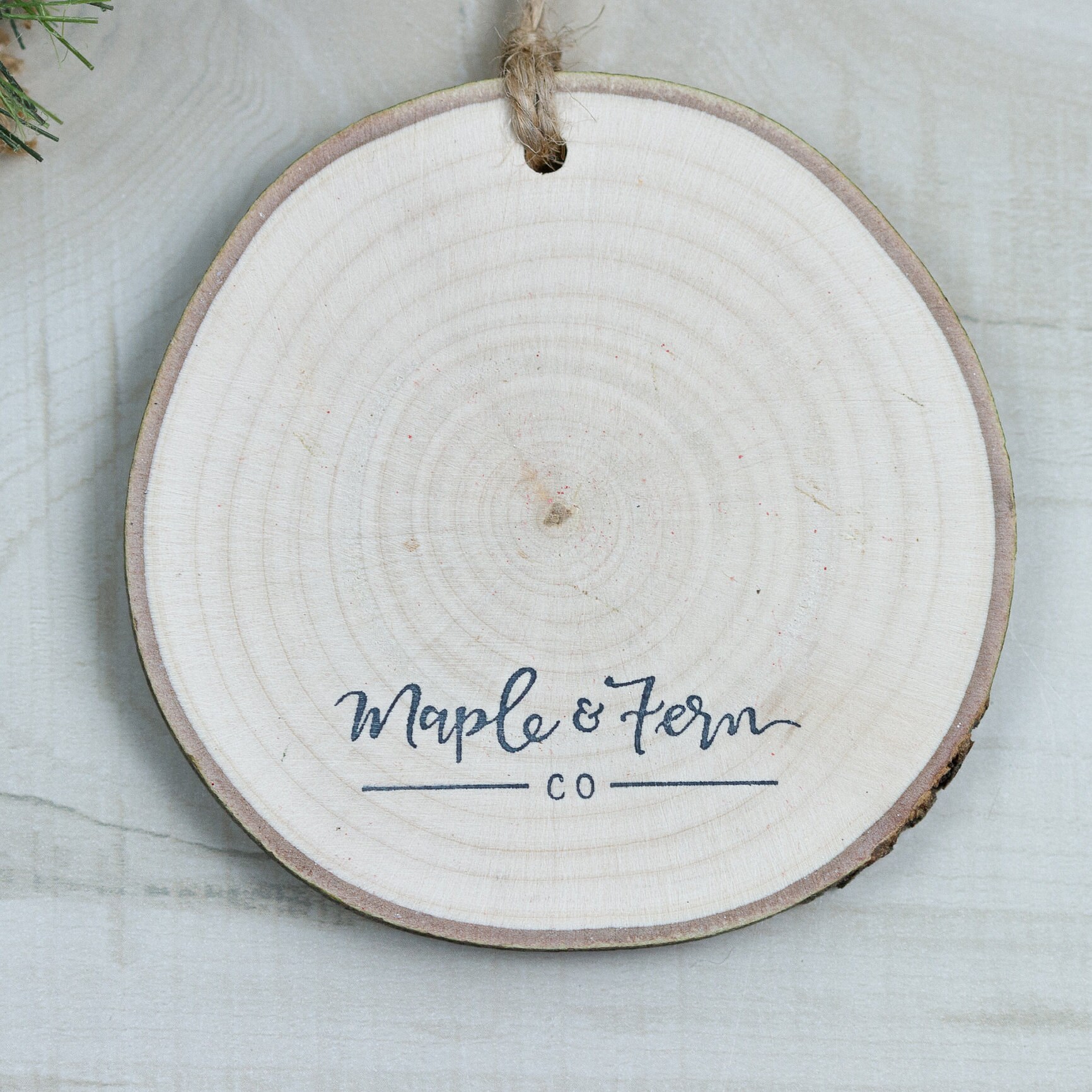Angel Wings Wood Slice Ornament — Maple & Fern Co