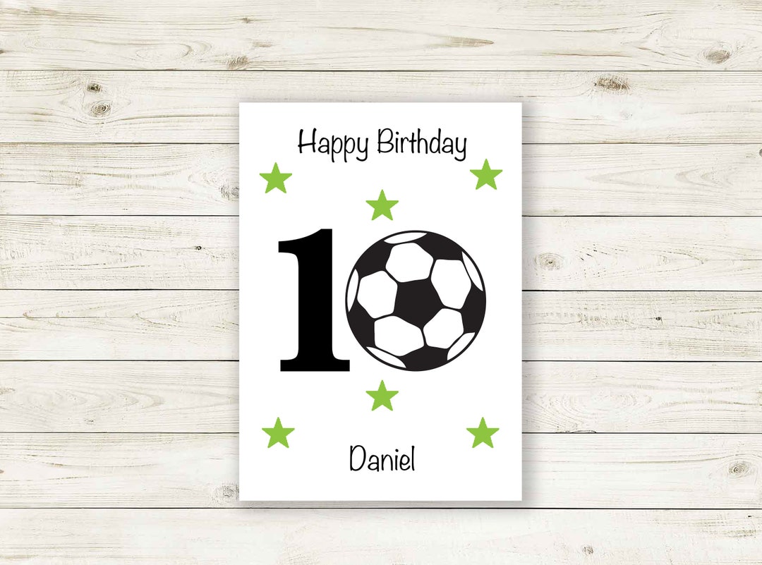 10th Birthday Card, Personalised Football Birthday Card, Football ...