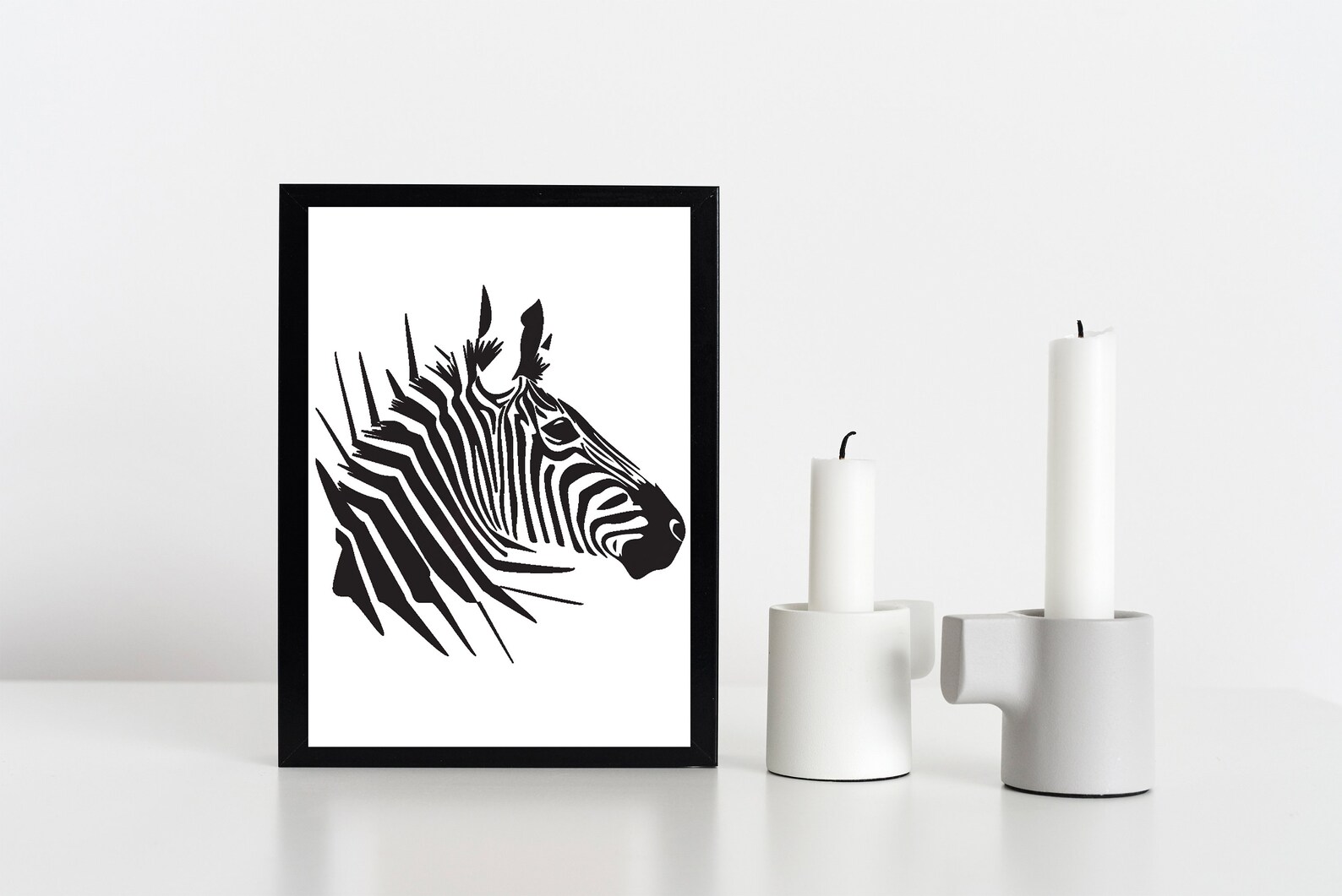 Zebra Print Framed Zebra Print Animal Print Wall Art - Etsy