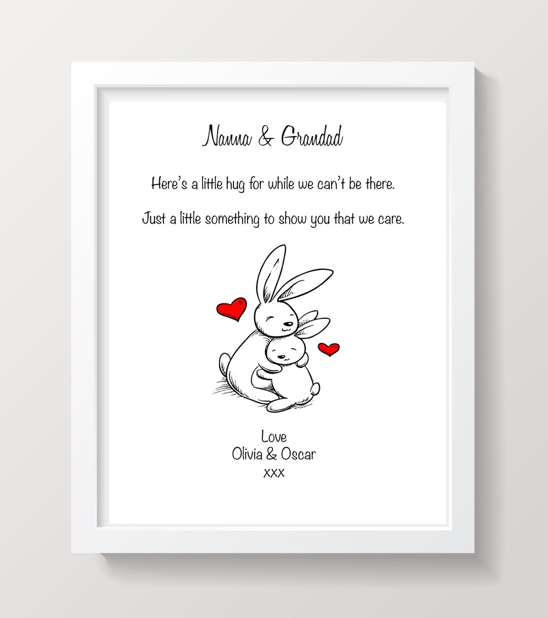Sending You a Hug Personalised Print Hug From a Distance - Etsy