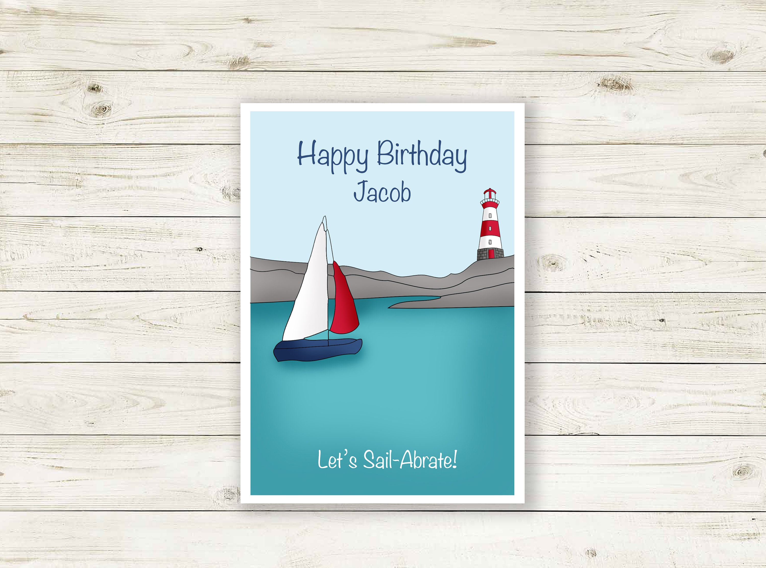Personalised Sailing Birthday Card Sailing Happy Birthday Boat
