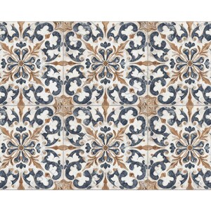 Blue Gray Tan Ceramic Tile - Unique Kitchen Backsplash Tile - Blue Grey ...