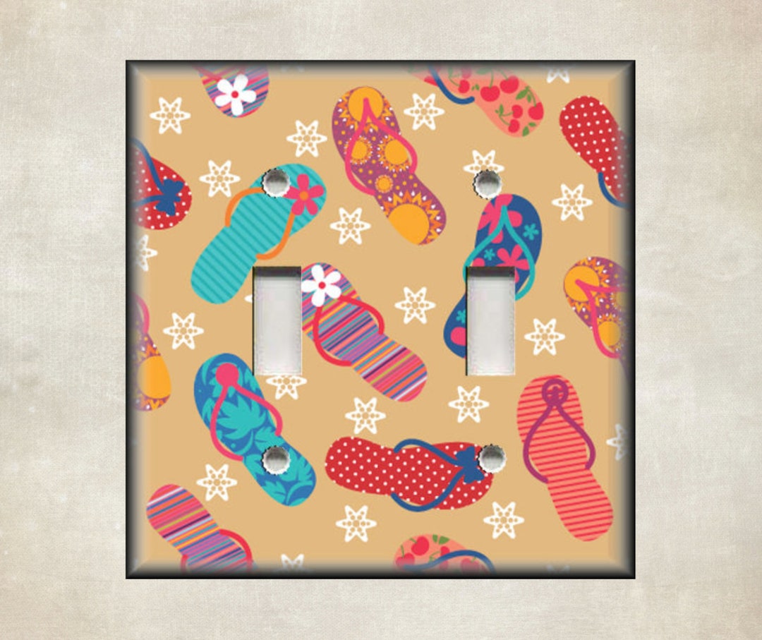 Flip Flop Switch Plate Cover Metal Light Switch Cover Beach Switch ...