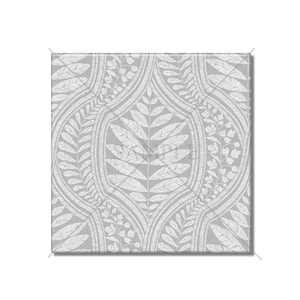 Grey Botanical Leaf Pattern Ceramic Tile - Leaf Design Ceramic Kitchen ...