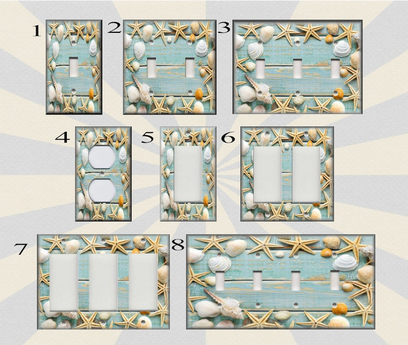Beach Shells Light Switch Plate Covers Metal Light Switch - Etsy