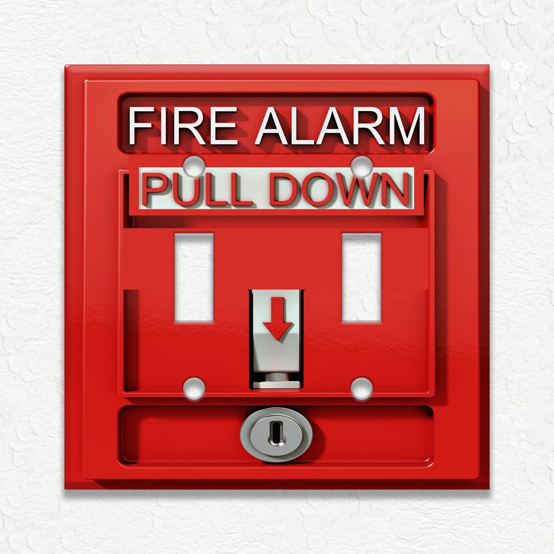 Fire Alarm Decor Firefighter Home Decor - Metal Light Switch Plate ...