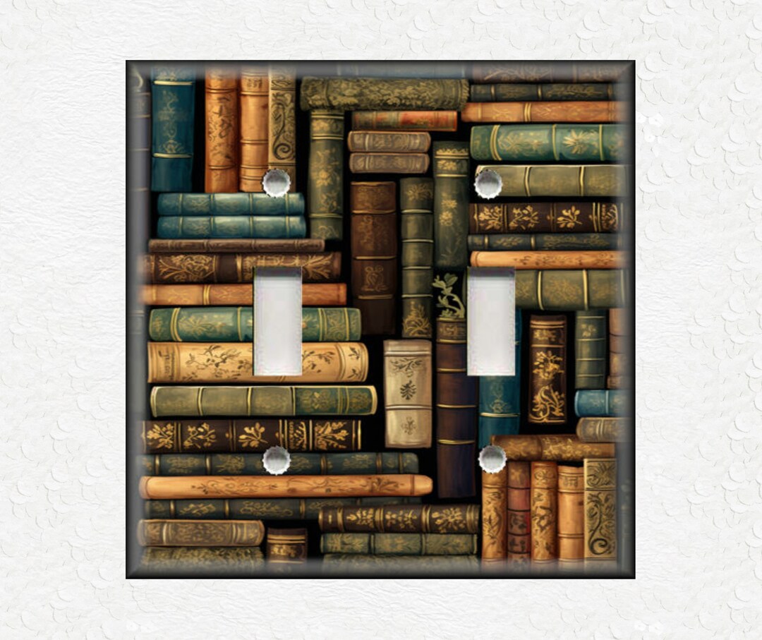 Vintage Books Design Metal Light Switch Plate Covers - Book Lover Gift ...