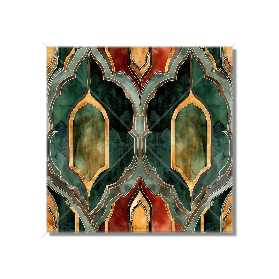 Green Copper Ceramic Tile Moroccan Kitchen Backsplash Tile - Bathroom ...