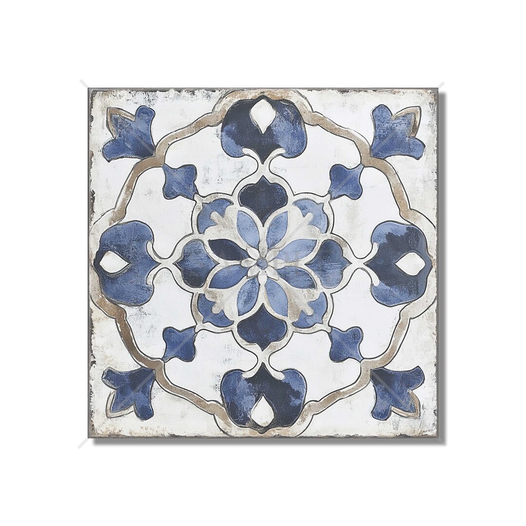 Blue Gray Ceramic Tile - Vintage Moroccan Tile Design - Kitchen ...