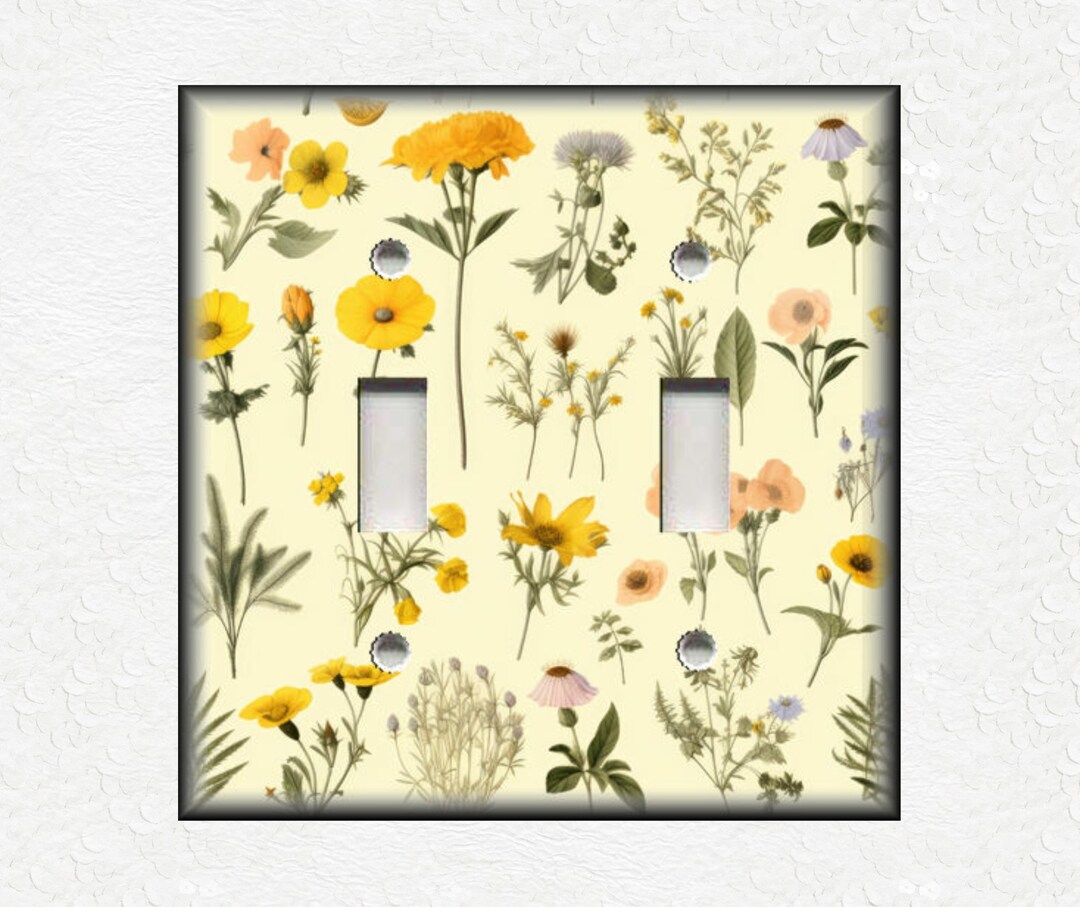 Botanical Pressed Flowers Light Switch Cover Botanical Art Design Home ...