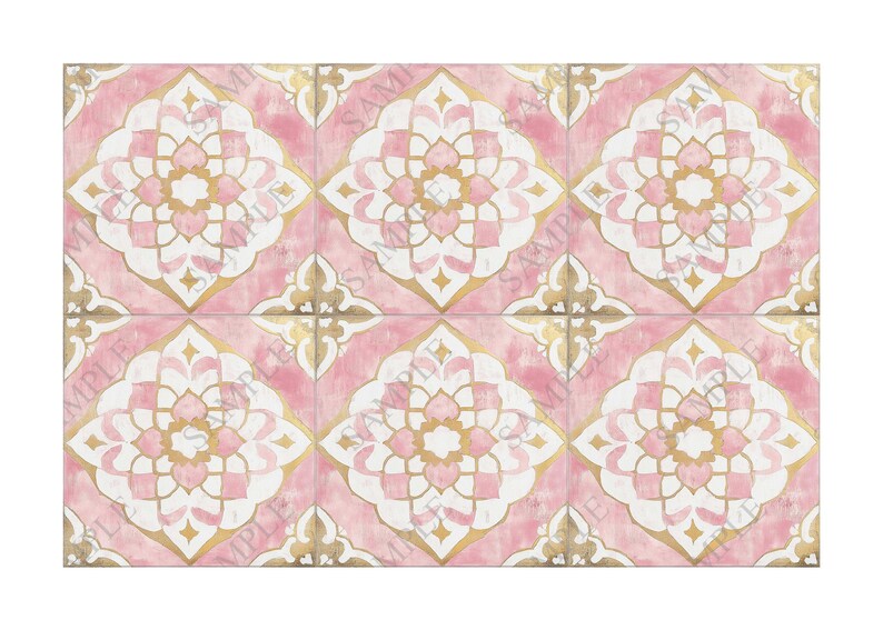 Pink Moroccan Ceramic Tile Pink and White Kitchen Backsplash Tile ...