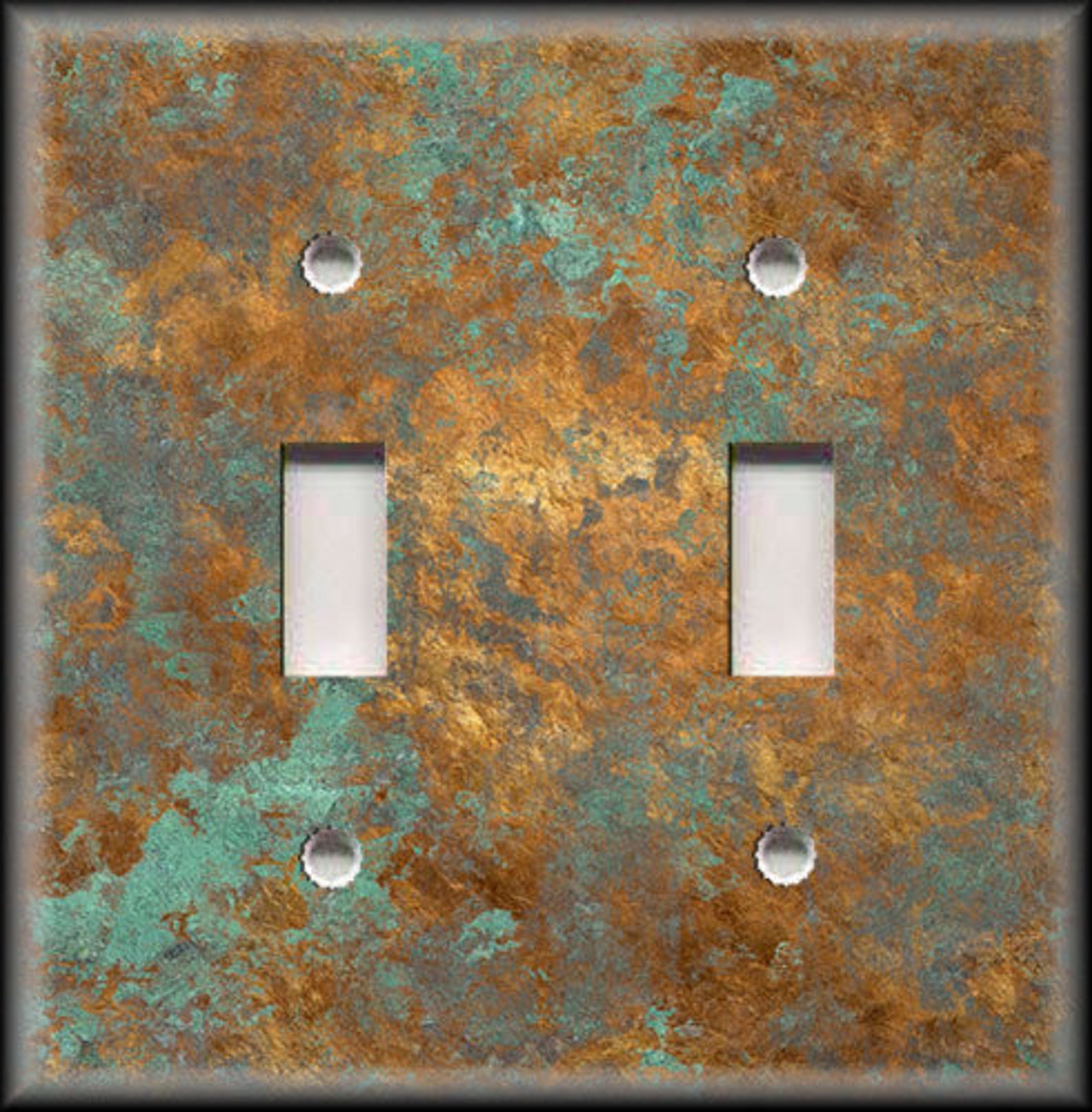 Metal Light Switch Plate Cover Image of Aged Copper Patina Design Home ...
