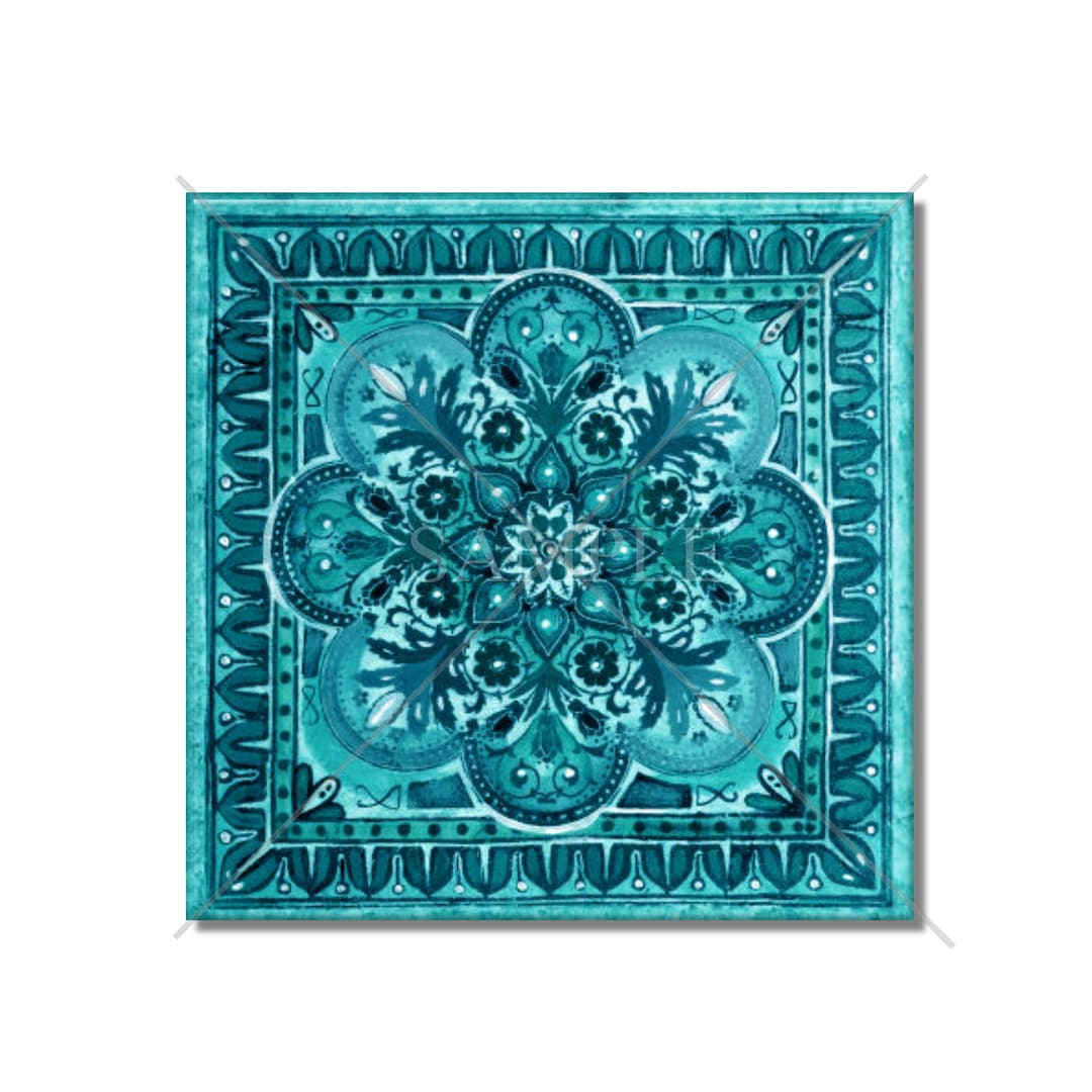 Turquoise Decorative Ceramic Tile - Blue Green Kitchen Backsplash Tile ...