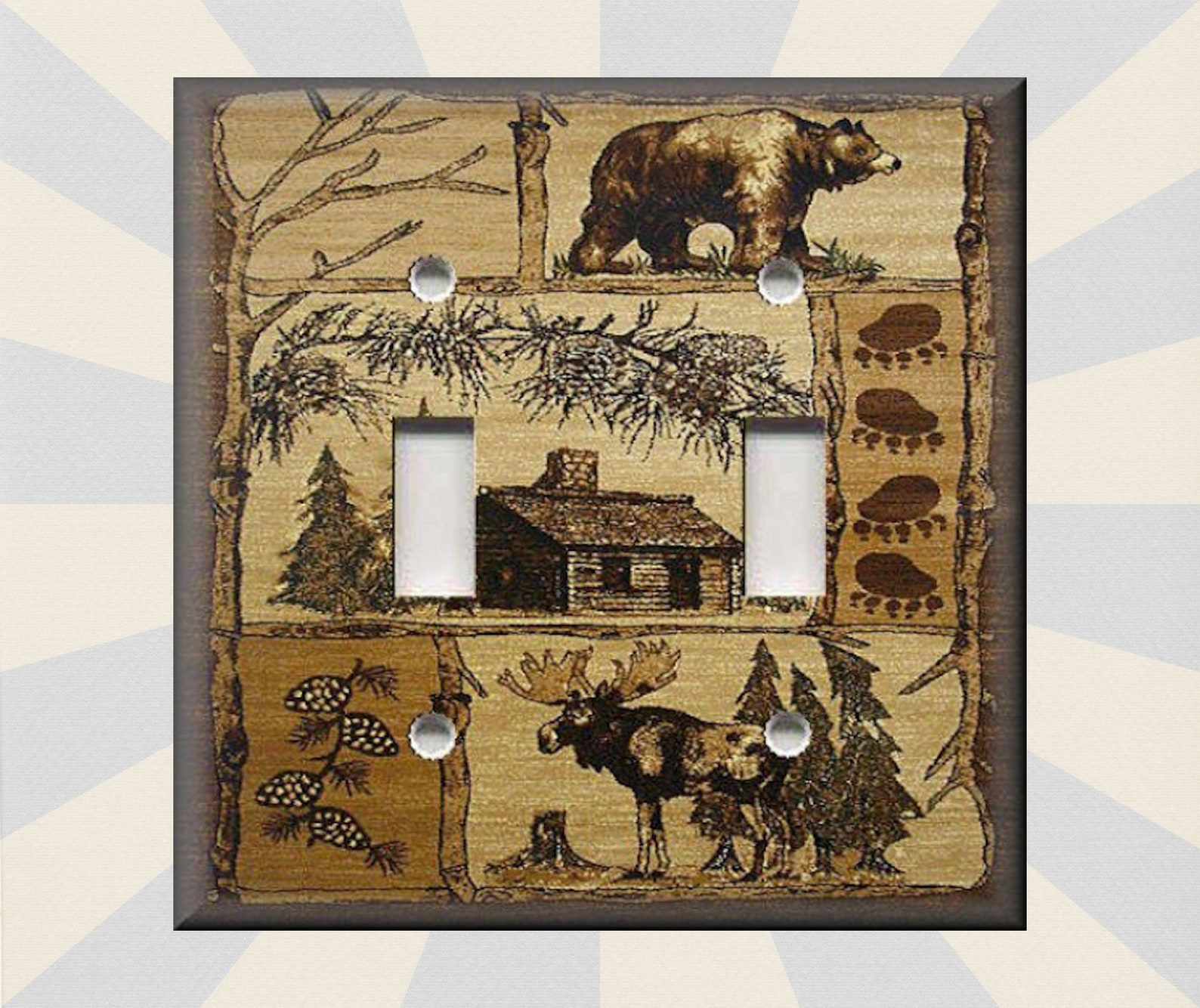 Rustic Bear Moose Cabin Decor Lodge Decor Bear Decor Moose Decor Metal ...