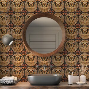 Vintage Botanical Butterfly Design Ceramic Tile - Kitchen Backsplash ...