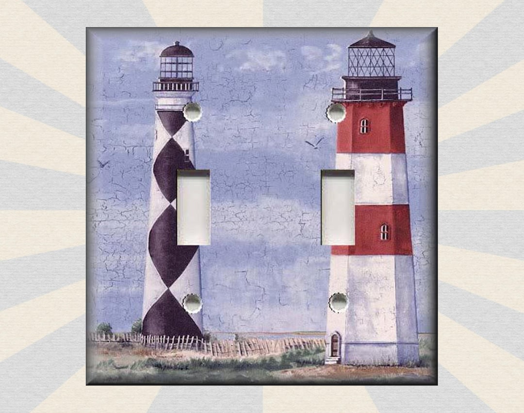 Beach Lighthouse Switch Plate Covers Metal Beach Light Switch Plate ...