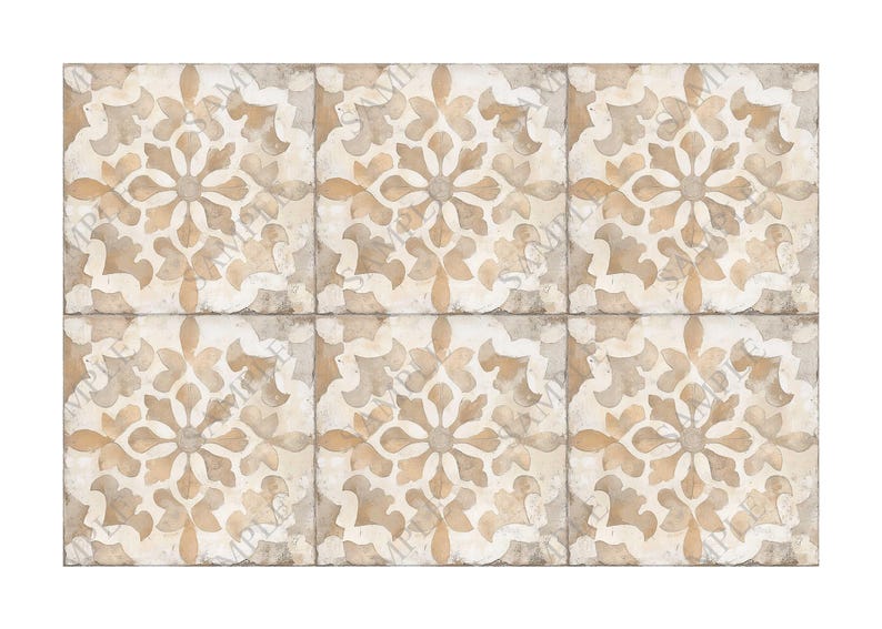 Neutral Tones Vintage European Design Ceramic Tiles Patterned Kitchen ...