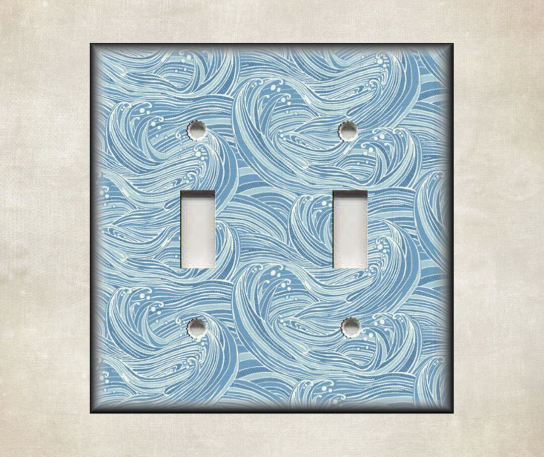 Coastal Decor Water Waves Decor - Metal Light Switch Cover - Beach ...