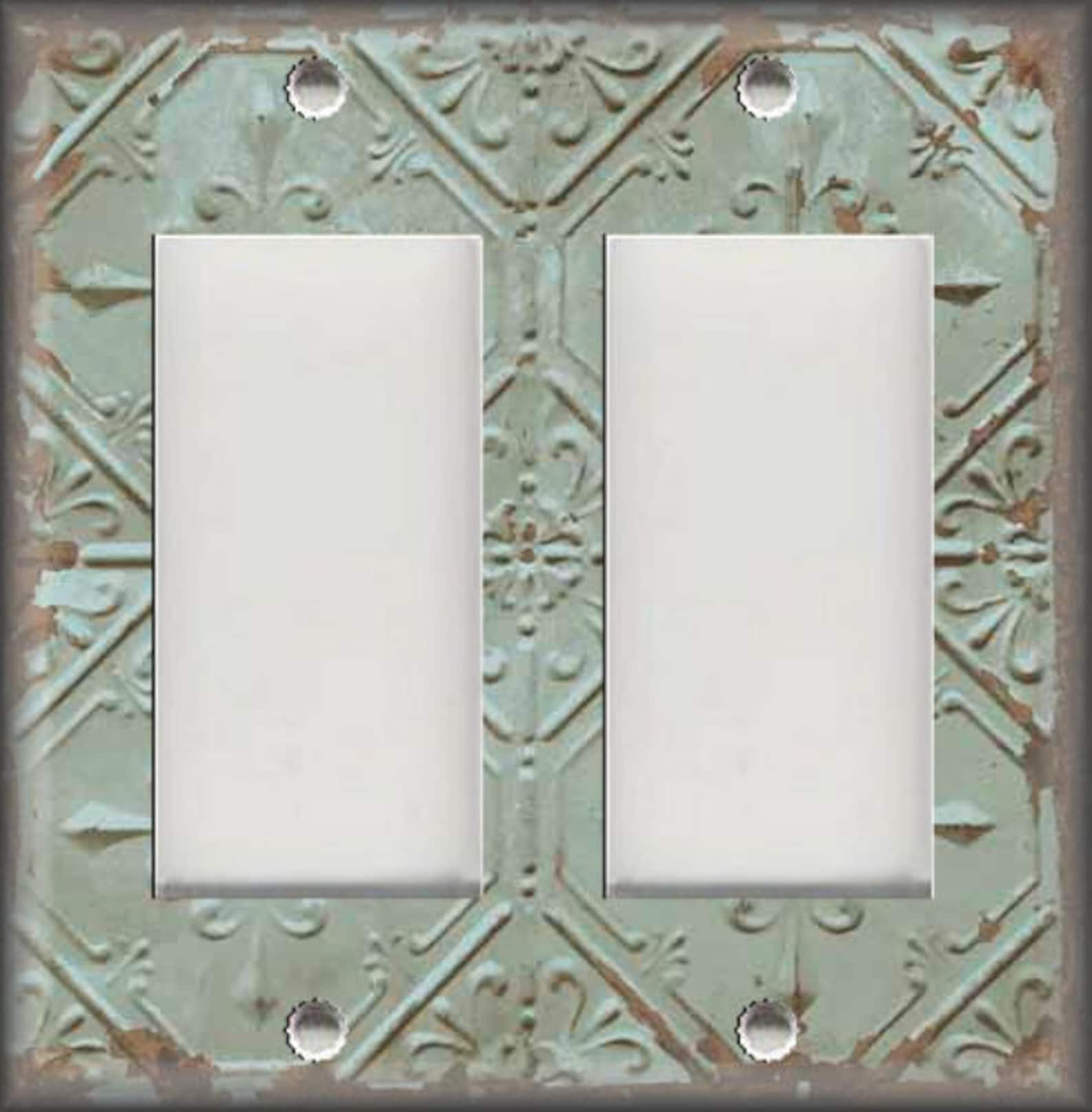 Farmhouse Design Metal Light Switch Plate Covers and Outlet Covers ...