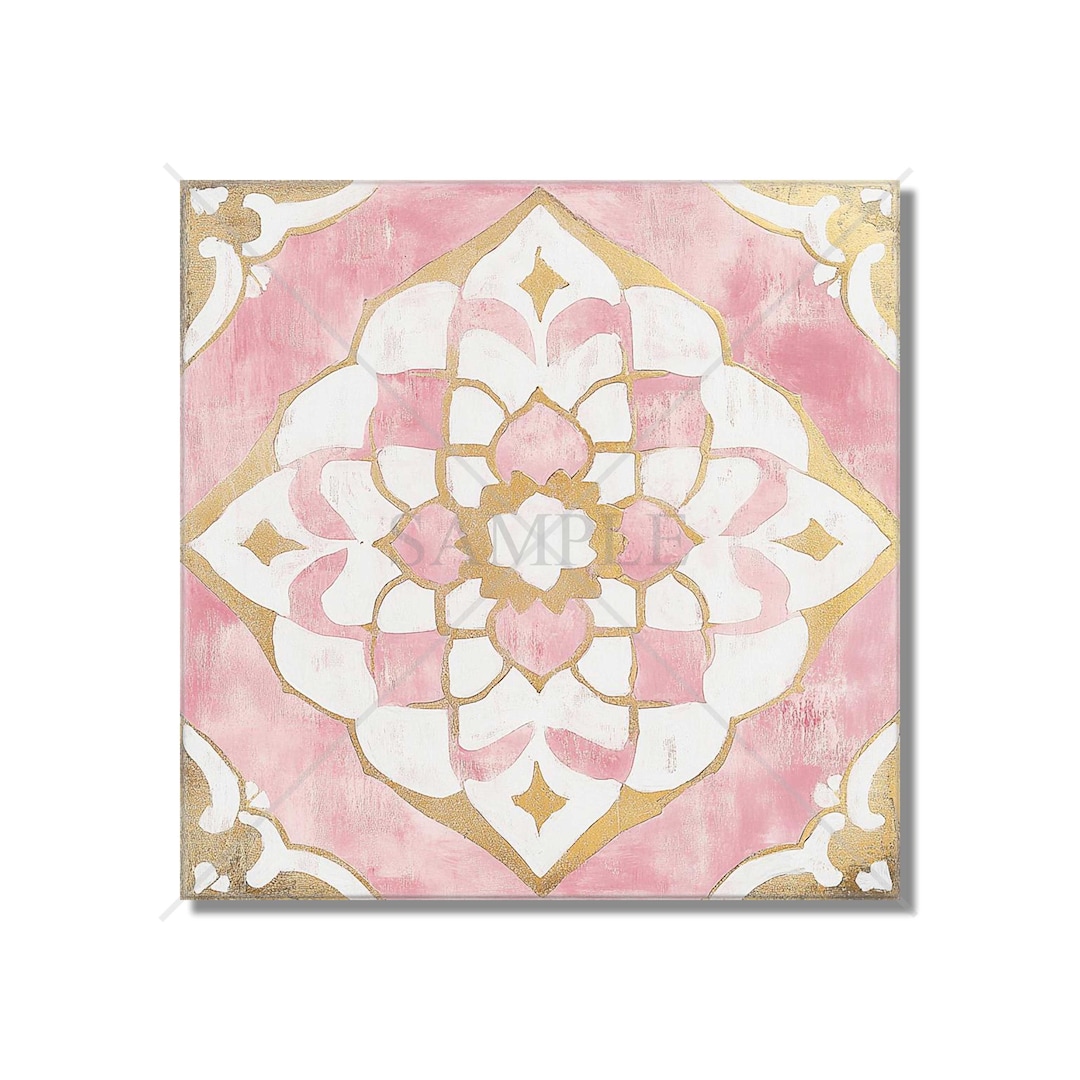 Pink Moroccan Ceramic Tile Pink and White Kitchen Backsplash Tile ...