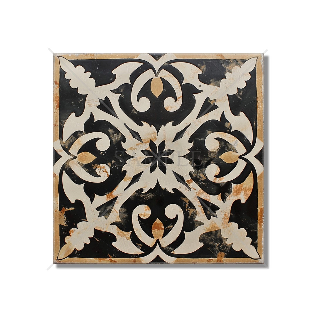 Rustic Black and Tan Ceramic Tile - Patterned Tile Backsplash - Kitchen ...
