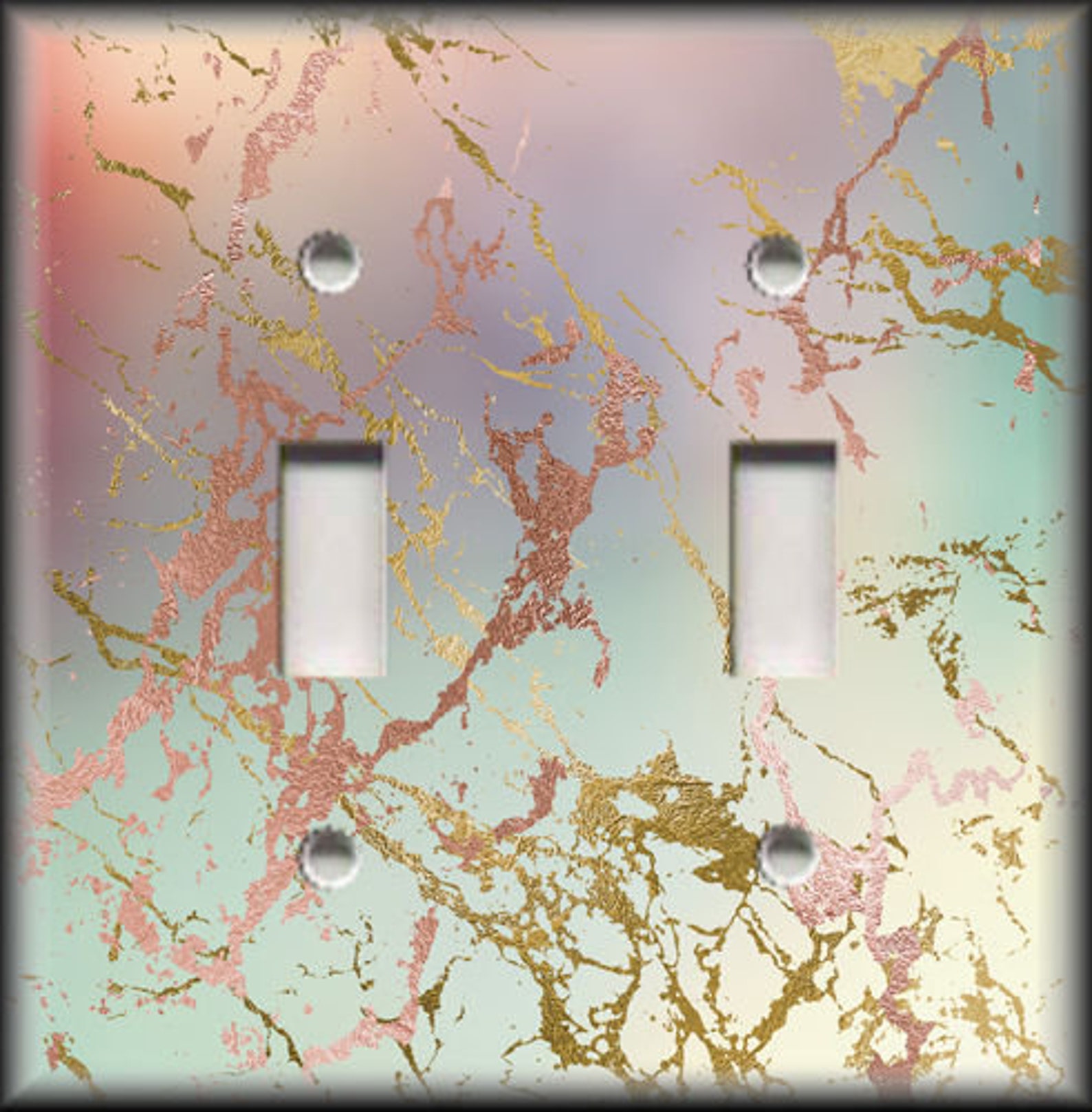 Metal Light Switch Covers - Marble Stone Art Design Home Decor Pastel ...