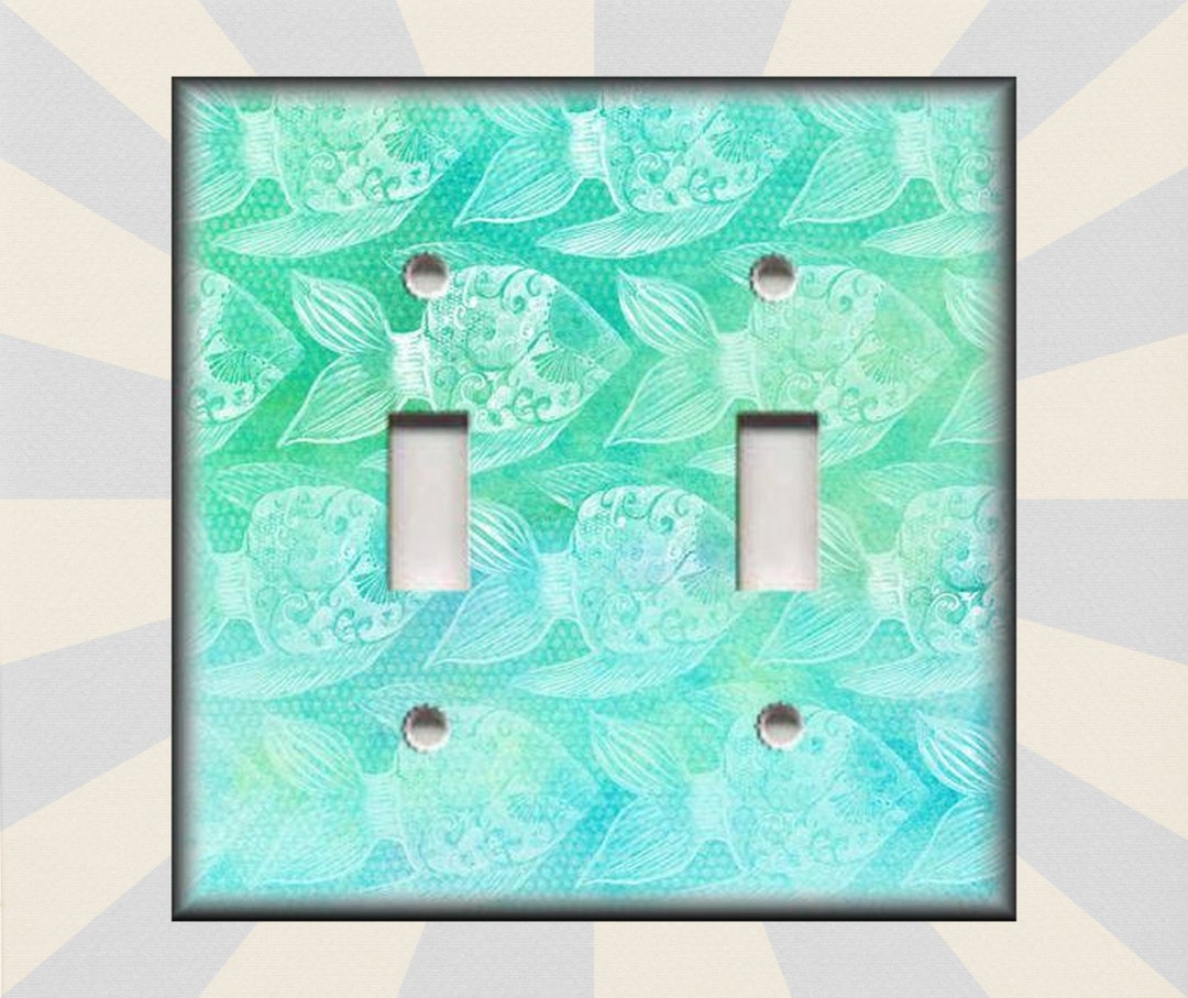 Beach Switch Plate Watercolor Fish - Coastal Decor - Seafoam Fish ...