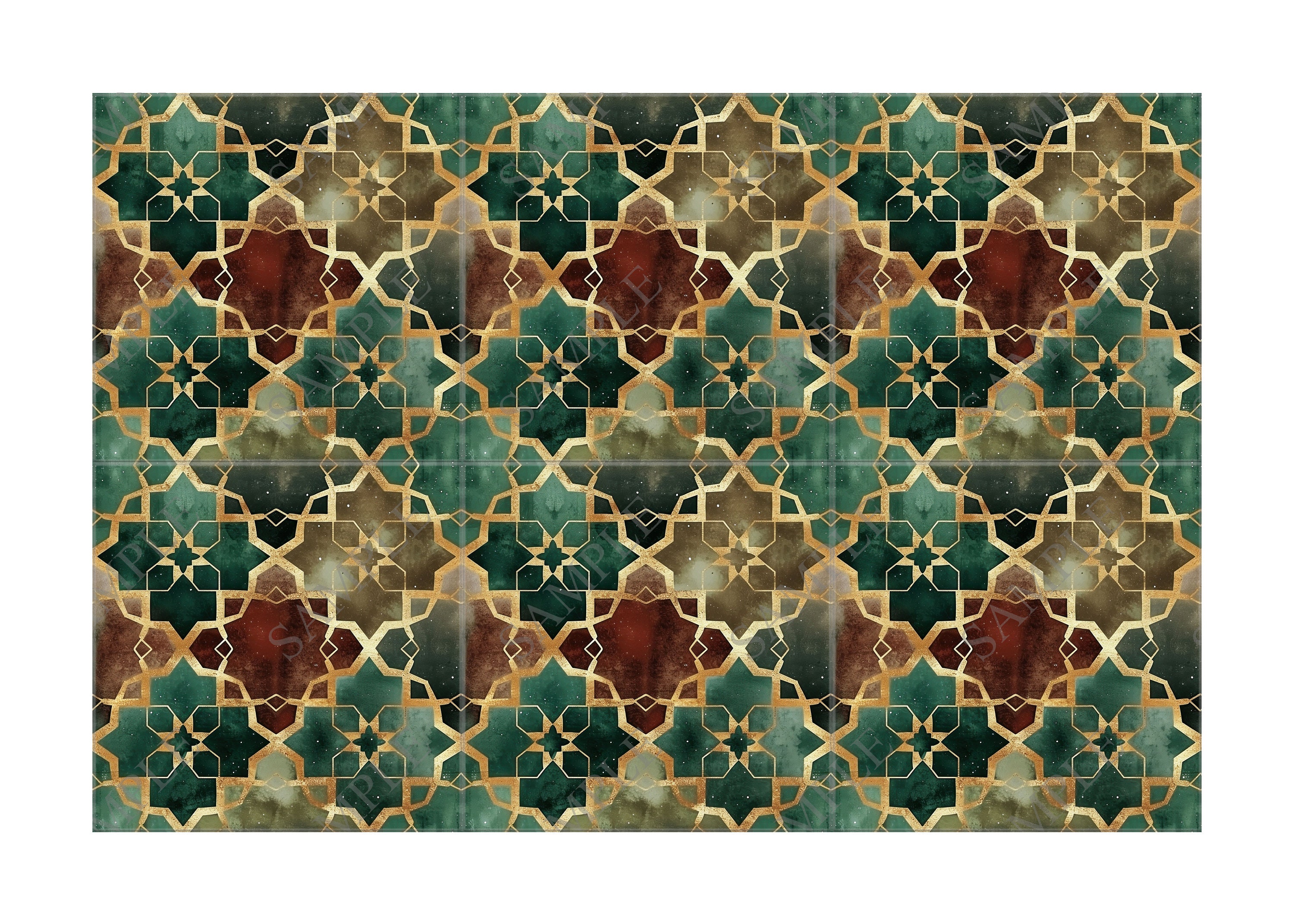 Green Copper Ceramic Tile Moroccan Kitchen Backsplash Tile - Bathroom ...